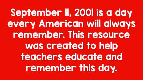 9/11 Activities - September 11th by Teaching Dunn Simply | TpT
