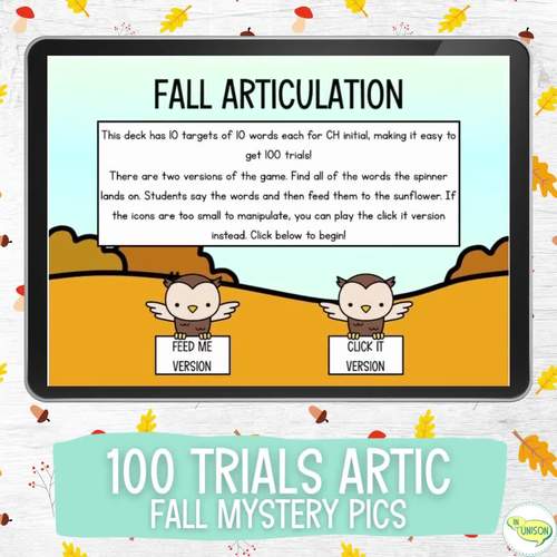 Fall Articulation 100 Trials Boom Cards™ Hidden Pictures Bundle | TPT