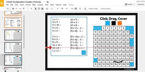 Winter Multiplication Mystery Pictures Digital Winter Color By Number ...