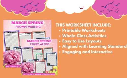 March Writing Magic Spring Break Prompt Activities 2nd,3rd,4th,5th,6th ...