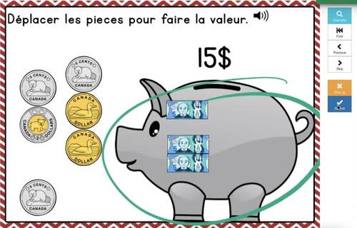 Canadian Money to $50 up to 50 dollars French Digital Boom Cards