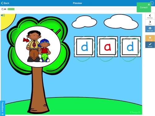 CVC Words Digital Boom Cards™ Short A Build a Word for Distance Learning
