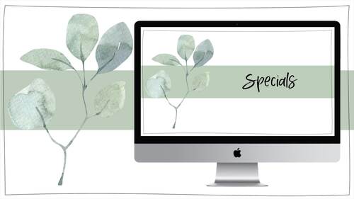 Eucalyptus Slides with Timers **Google and PowerPoint Slides Included**