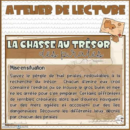 French Reading Pirate Game | Atelier de lecture La chasse au trésor des ...