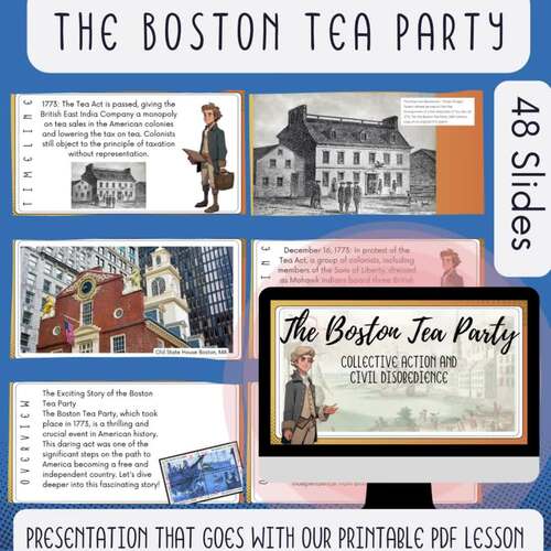 The Boston Tea Party Slides and Workbook Bundle for Upper Elementry and ...