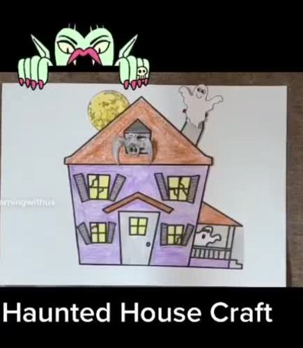 Halloween Craft | Haunted House Craft | October Craft by FunLearningWithUs