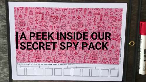 Secret Spy Number Fun Math Pack: Counting, Skip Counting, Simple Addition