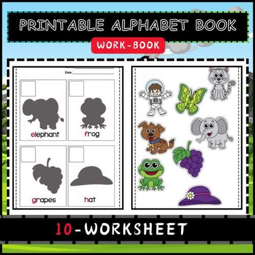 Printable Alphabet Book worksheets for kids by Lib Anatomy school