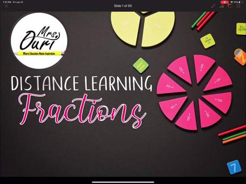 Distance learning fractions interactive slides by Mrs Ouri | TPT