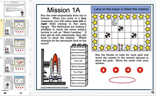 Digital Learning to Read Code Moon Missions by BLOCK INNOVATIONS