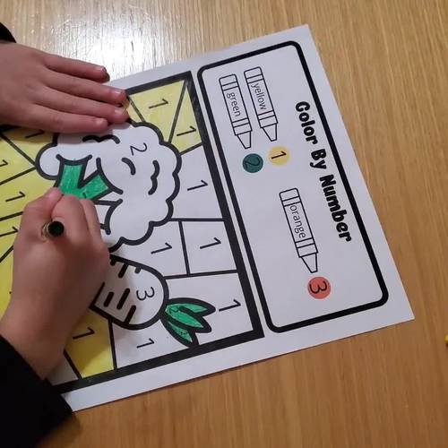 Color By Number Kids Printable, Food Theme Coloring Pages by KiDorzo