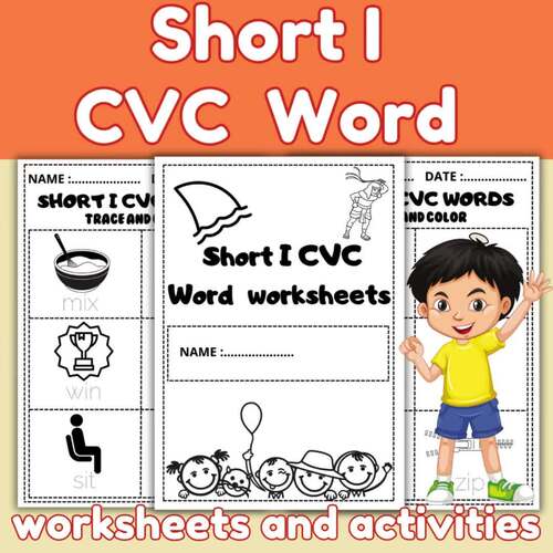 Short I CVC Word worksheets and activities - NO PREP Literacy Worksheets