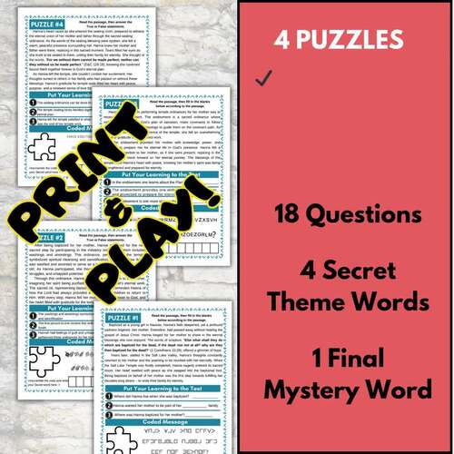 The Proxy Portal Printable Escape Room, Learn Temple Ordinances and ...