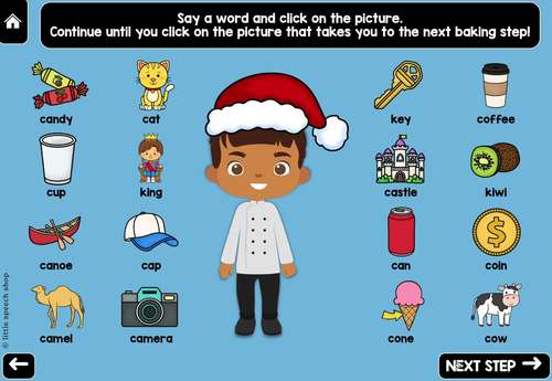 Christmas Baking - K - Digital Articulation Game - PowerPoint & Boom Cards™