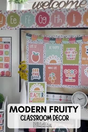 Modern Fruity Classroom Decor Bundle | Colorful Classroom Decor Bright ...