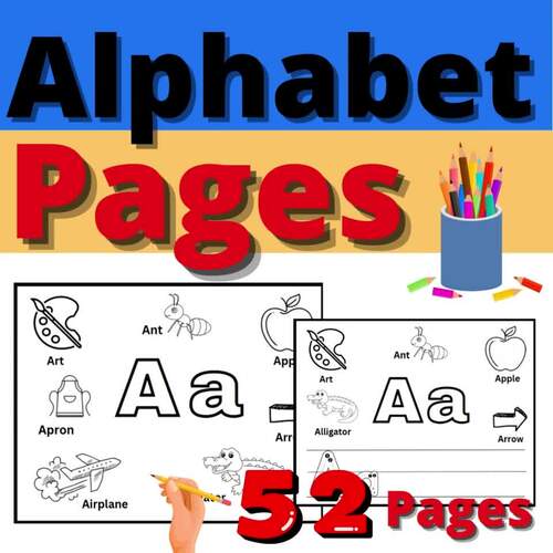 Alphabet Coloring Tracing Activity Pages Letter Trace Resource | TPT