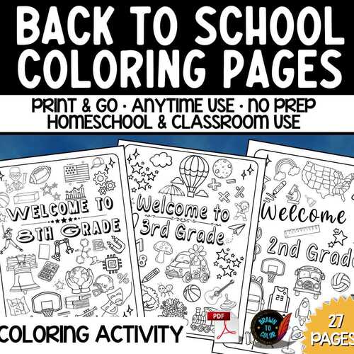Back to School Coloring Pages | First Day of School Printable Activity ...