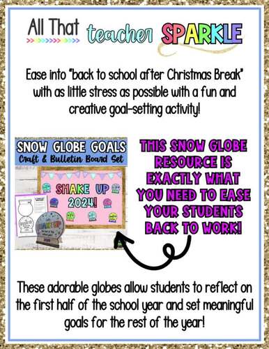 New Year 2024 Goals Writing Activity Craft and Bulletin Board Set - 3rd ...