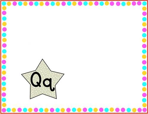 Boho Neutral Spotty Stars Alphabet Flashcards, Word Wall Display, Editable