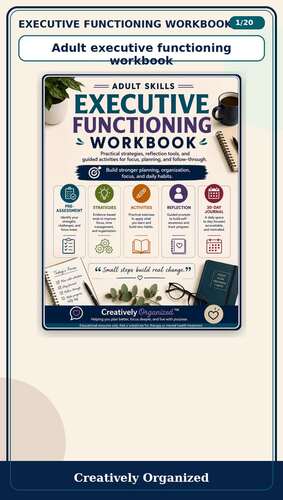 Executive Functioning Workbook for Adults | Planning, Focus ...