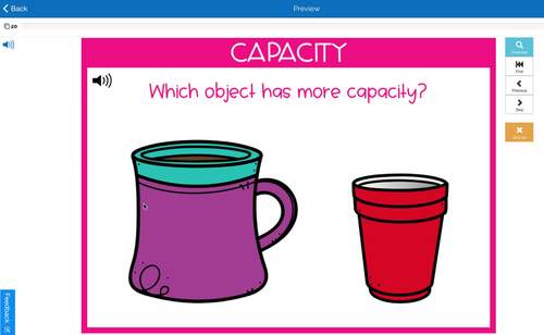 Capacity | Distance Learning | Boom Cards™ by Freckled in Kinder