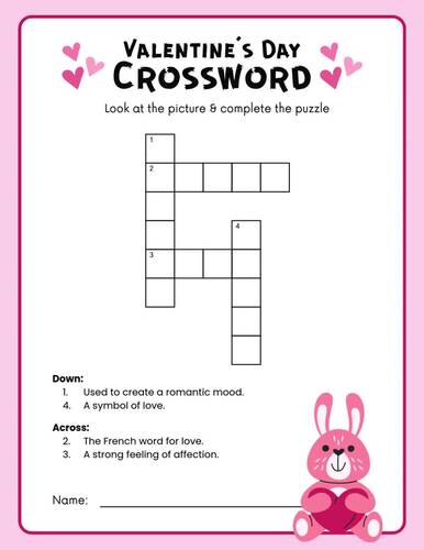 Valentine’s Day Crossword Puzzles | Games & Activities with Answers