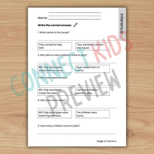 Oxford Reading Tree Comprehension Worksheets Bundle Level 4 to Level 6