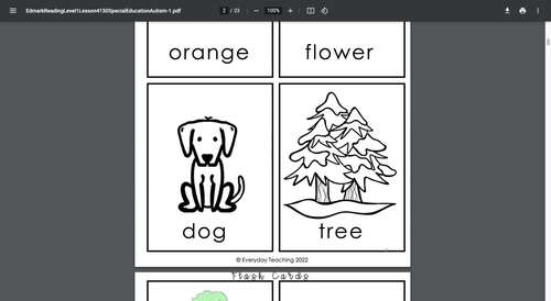 Edmark Reading Level 1, Lesson 41-50: Special Education, Autism | TPT
