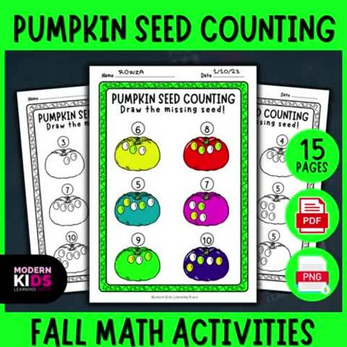 Pumpkin Seed Counting - Fall Math Activities by ModernKids LearningPress