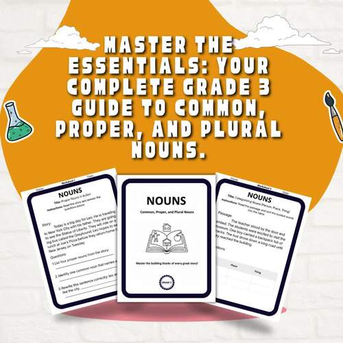 Grade 3 Noun Worksheets | Common Proper & Plural Nouns Grammar Workbook ...