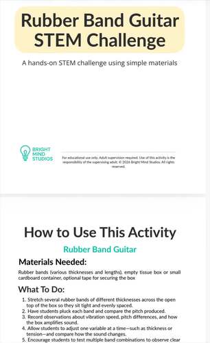 Rubber Band Guitar STEM Challenge – Engineering Activity for Kids