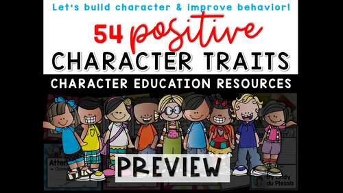 Character Education Activities with Posters, Worksheets, Awards, and More