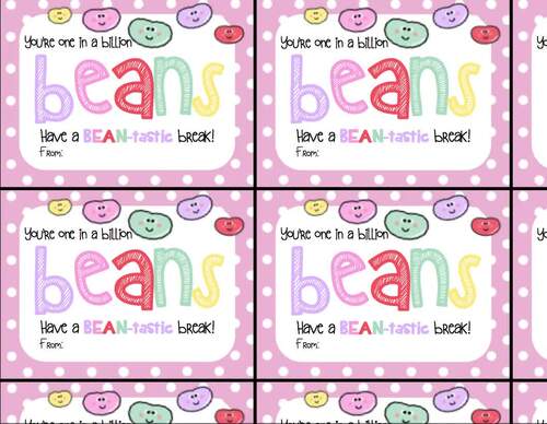 Cute Jelly Beans (Jelly Belly) Christmas/ Winter Holiday Gift Tag- You ...