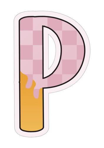 Pink Gingham and Flame Alphabet Letters | A–Z a–z 0–9 Punctuation by Mysnel