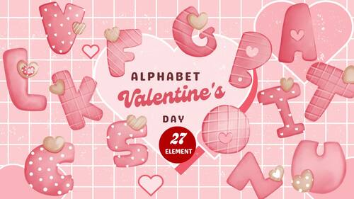Love Valentine Alphabet Set, Kids Valentines PNG, Transparent PNG