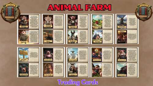 ANIMAL FARM by George Orwell -ELA Literature Trading Cards-PDF by Prose ...