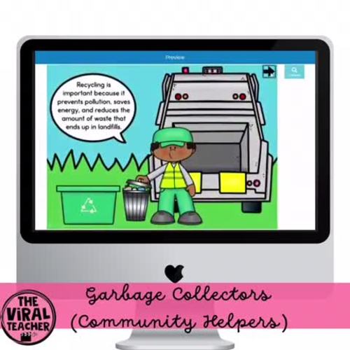 Community Helpers WH- Questions + Vocabulary Activity about Garbage ...