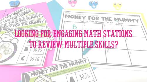 Digital and Printable Math Stations for October by Amy Lemons | TpT