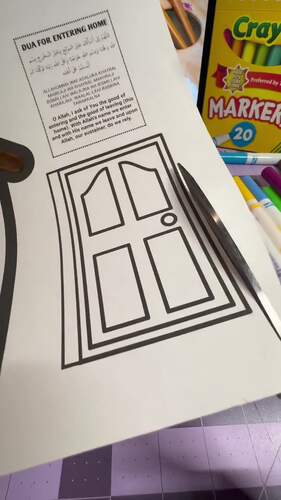 Dua for entering home craft Islamic activity for muslim kids preschool