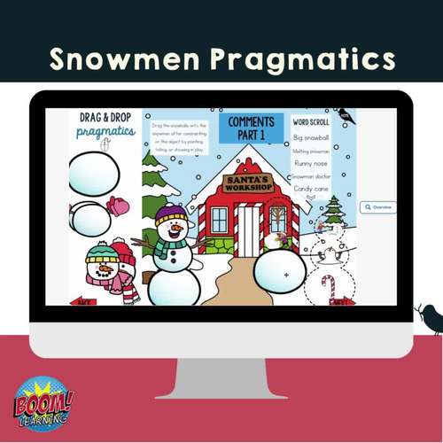 Snowmen Boom Cards™ & Printable Play-Based Pragmatics for Gestalt Learners