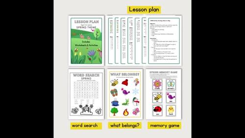 Spring Lesson Plan with Printable Worksheets and Activities | TPT