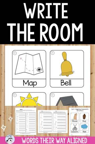 Write the Room Beginning Sounds | B, M, R & S by Designated Dojo