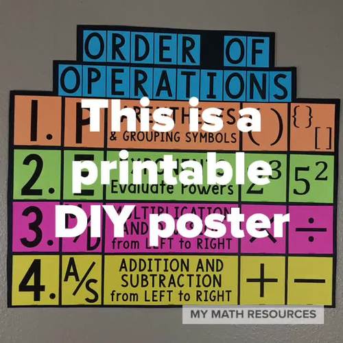 PEMDAS Poster - Order of Operations Poster - Math Classroom Decor