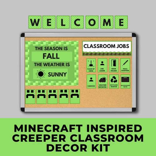 Minecraft Creeper Inspired Classroom Decor Kit by Jenny Marie | TPT