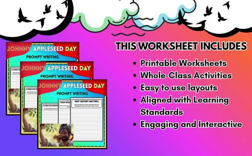 JOHNNY APPLESEED DAY WRITING PROMPT FILE Grade 3-8 by BRIGTHPATH LEARNING