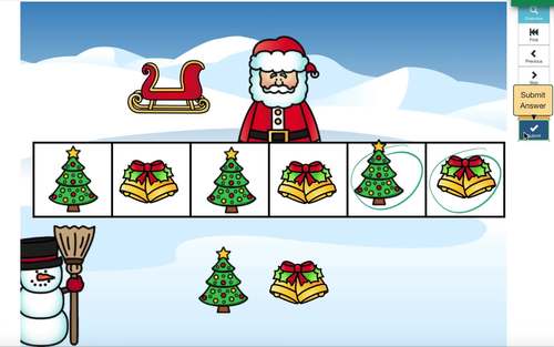 Christmas Patterns (AB, ABB, ABC) - Boom cards for distance learning