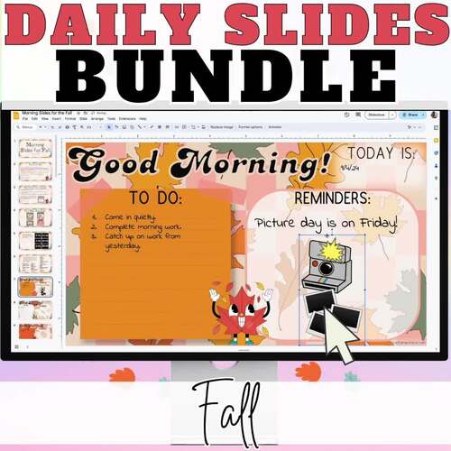 Monthly Daily Slides, Yearlong Daily Agenda Template, Seasonal Daily Slides