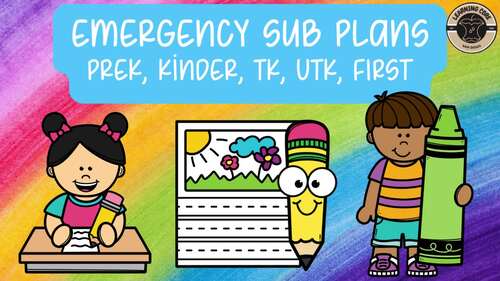 HUGE Emergency Sub Plans Printables Bundle TK PreK Kindergarten First UTK