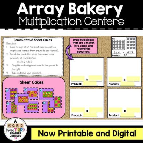 Array Bakery Multiplication Activities and Room Transformation | TPT