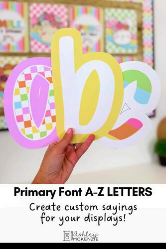 Pastel Spring Bulletin Board Letters | Primary Font | April Bulletin ...